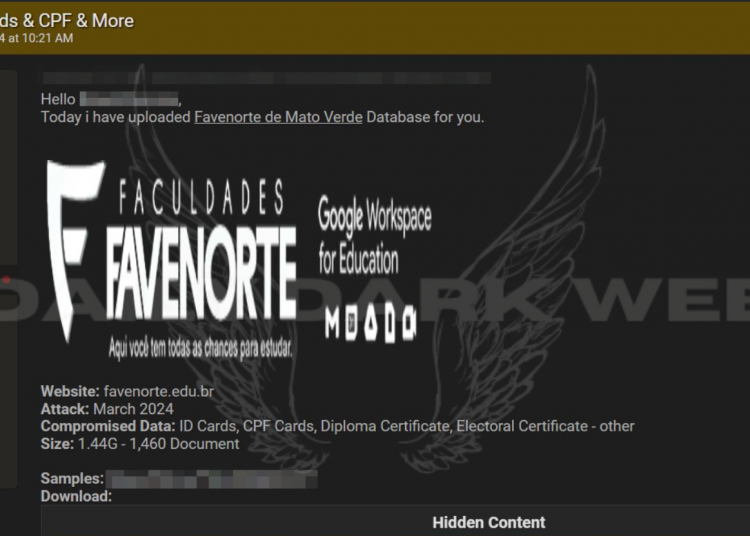 Threat Actor Claims Database Leak of Favenorte de Mato Verde, Exposing ... Threat Actor Claims Database Leak of Favenorte de Mato Verde, Exposing ...