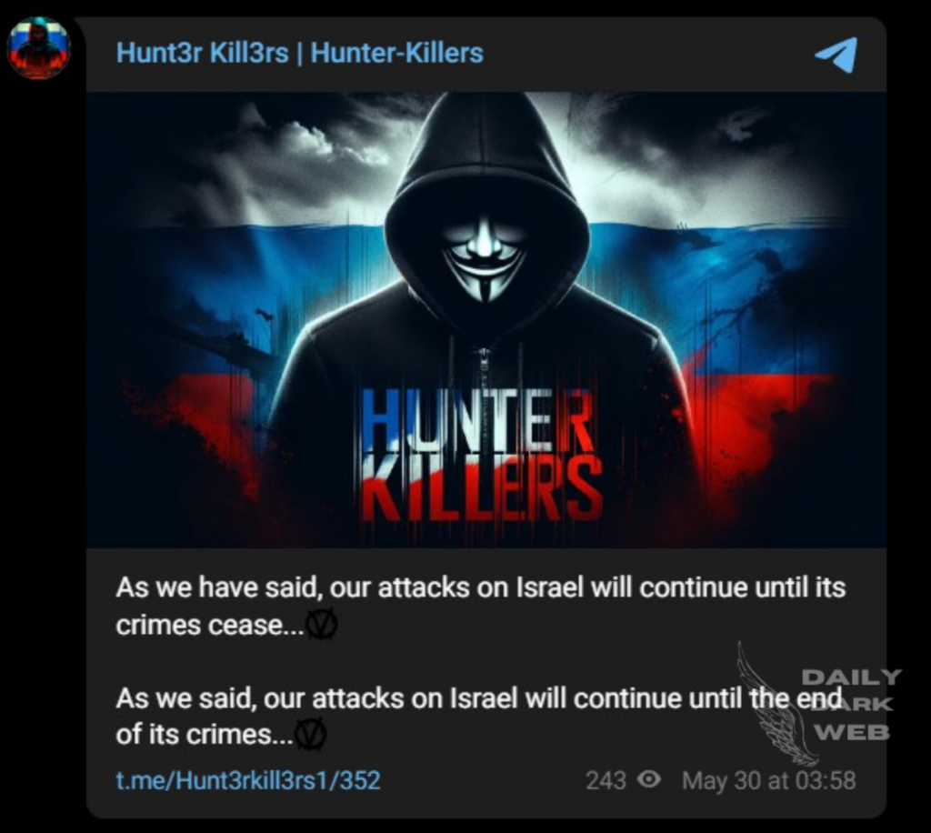 Hunt3r Kill3rs Announced Cyberattacks on Israeli Government and Military Infrastructure - Daily ...