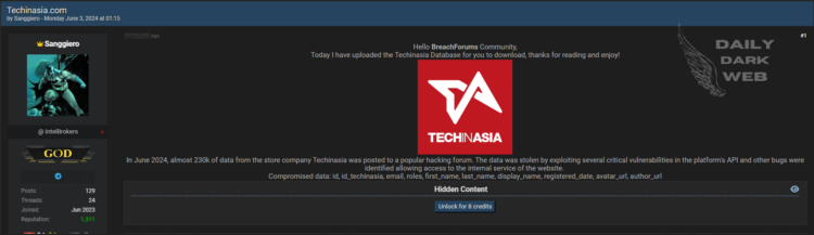 Threat Actor Claims to Leak Tech in Asia Database with 230,000 User ... Threat Actor Claims to Leak Tech in Asia Database with 230,000 User ...
