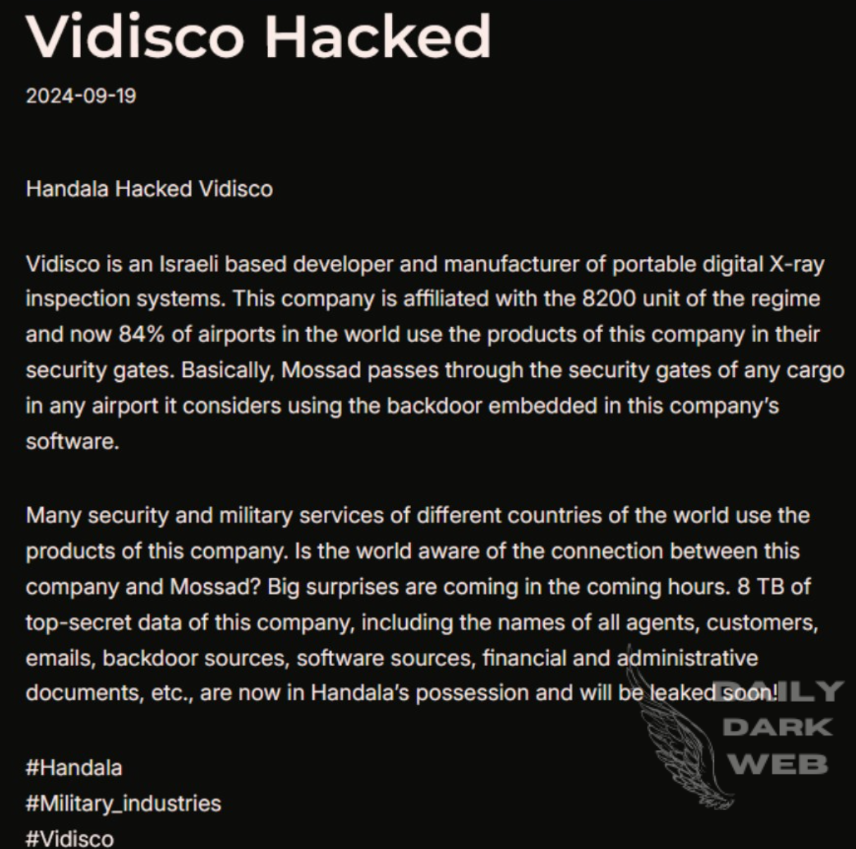 Handala Hacktivist Group Claims Breach of Two Israeli Defense-Related ...