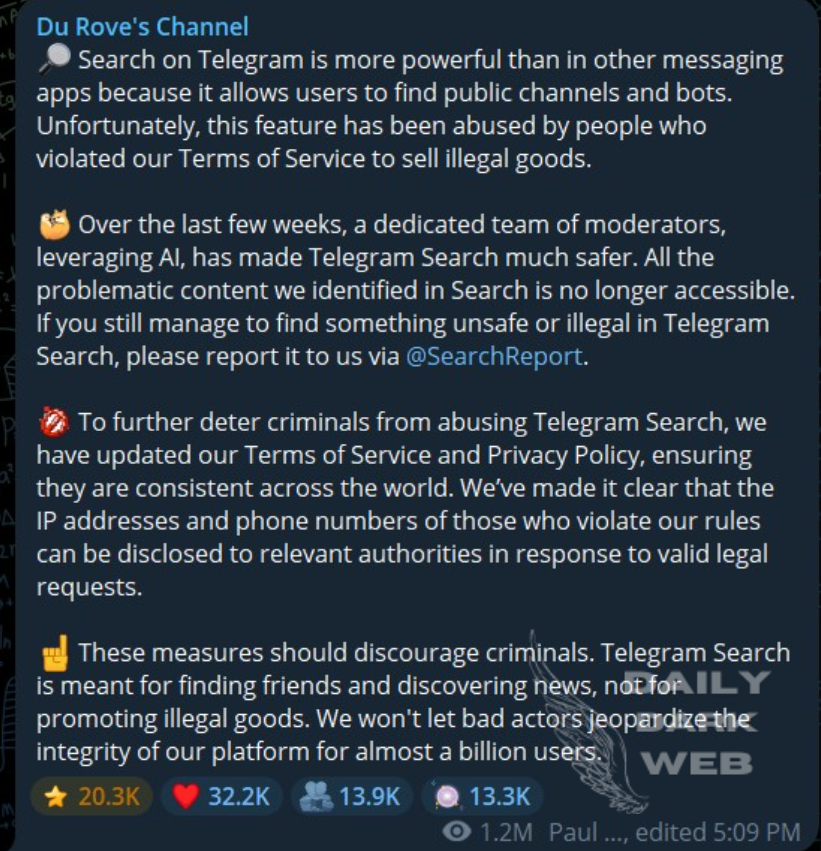 Telegram’s New Rules Push Criminal Groups to Flee the Platform - Daily ...