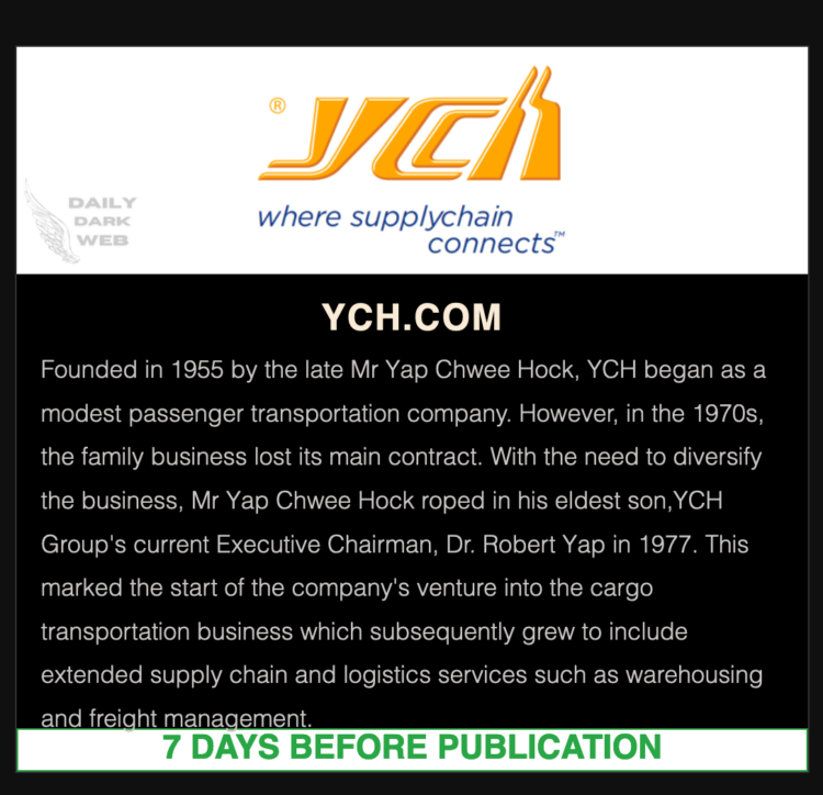 Mad Liberator Added Logistics Company YCH as Their New Victim - Daily ...