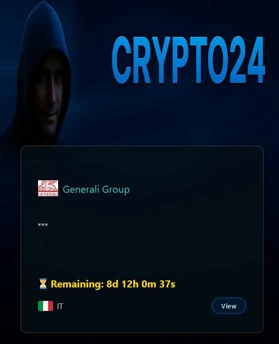 Generali Group Hit by Crypto24 Ransomware Attack - Daily Dark Web