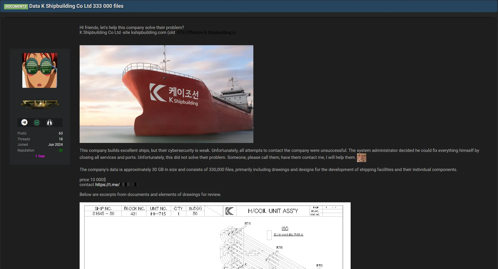 Data Breach at K Shipbuilding Exposes Sensitive Ship Designs - Daily Dark Web
