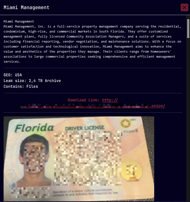 Miami Management, Inc. Data Breach by Sarcoma Ransomware - Daily Dark Web