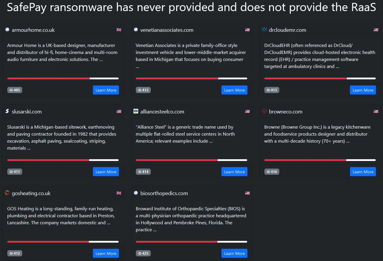 Safepay Ransomware Allegedly Breaches Armour Home, Venetian Associates ...