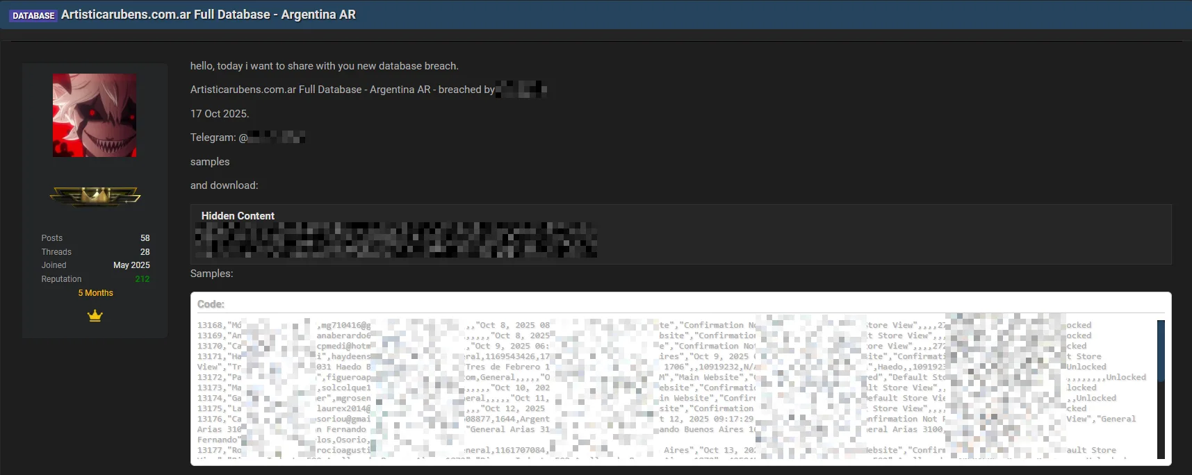 Artistica Rubens Suffers Customer Data Breach - Daily Dark Web