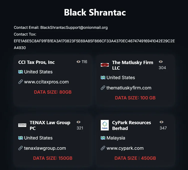 Black Shrantac Hits CyPark, TENAX, Matlusky, and CCI Tax Pros - Daily ...