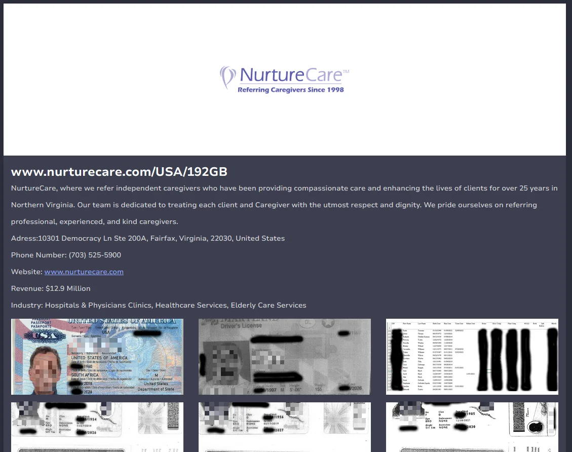 NurtureCare Suffers Data Breach in Kairos Ransomware Attack - Daily Dark Web