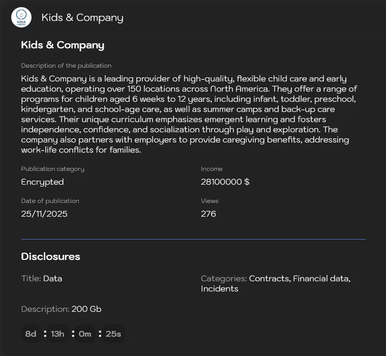 Kids & Company Hit by Sinobi Ransomware Attack - Daily Dark Web