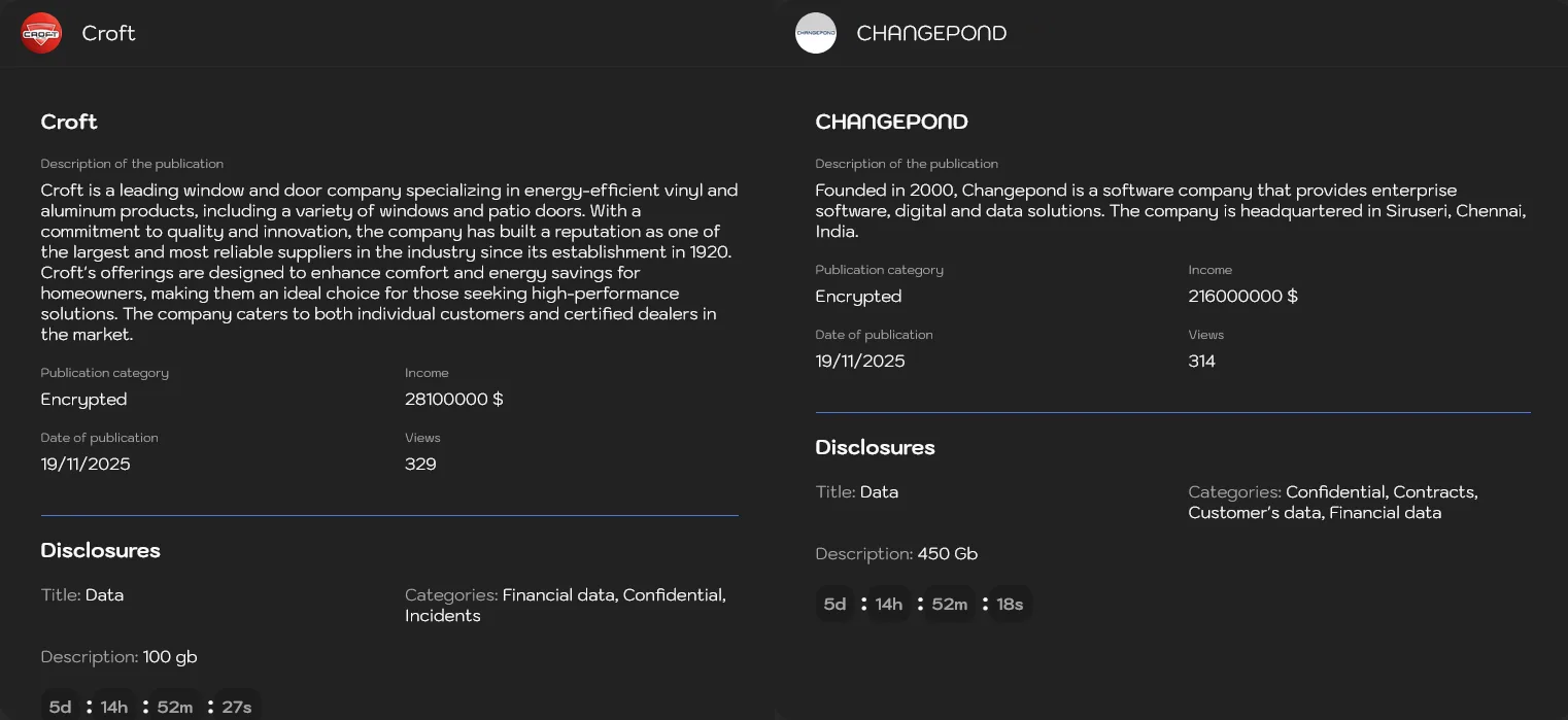 Sinobi Ransomware Group Targets Croft and Changepond - Daily Dark Web
